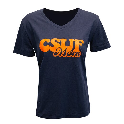 CSUF Mom V Neck Tee - Small