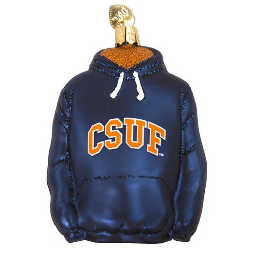 Old World CSUF Hoodie Ornament - Navy